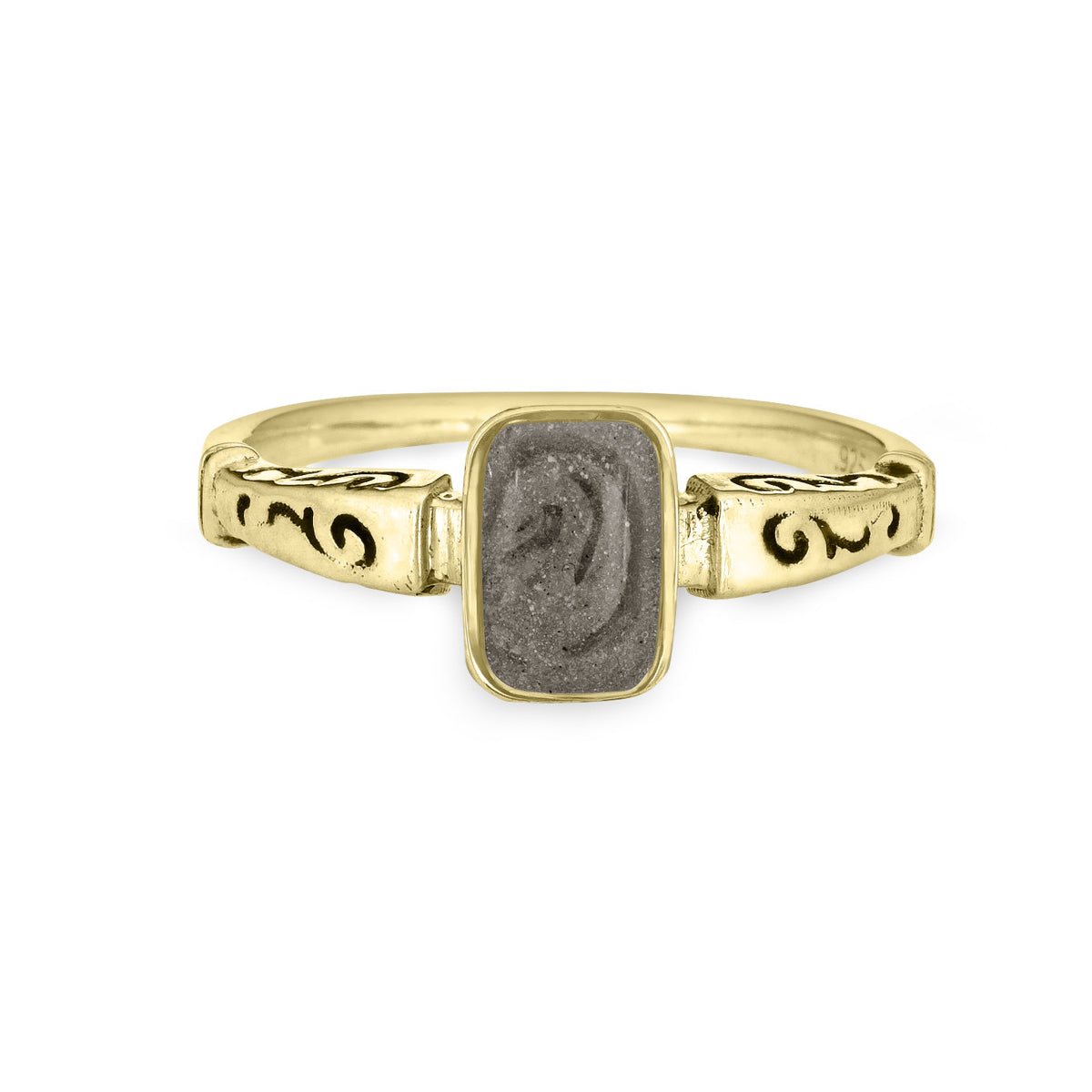 Emerald Setting Cremation Ring in 14K Yellow Gold – closebymejewelry